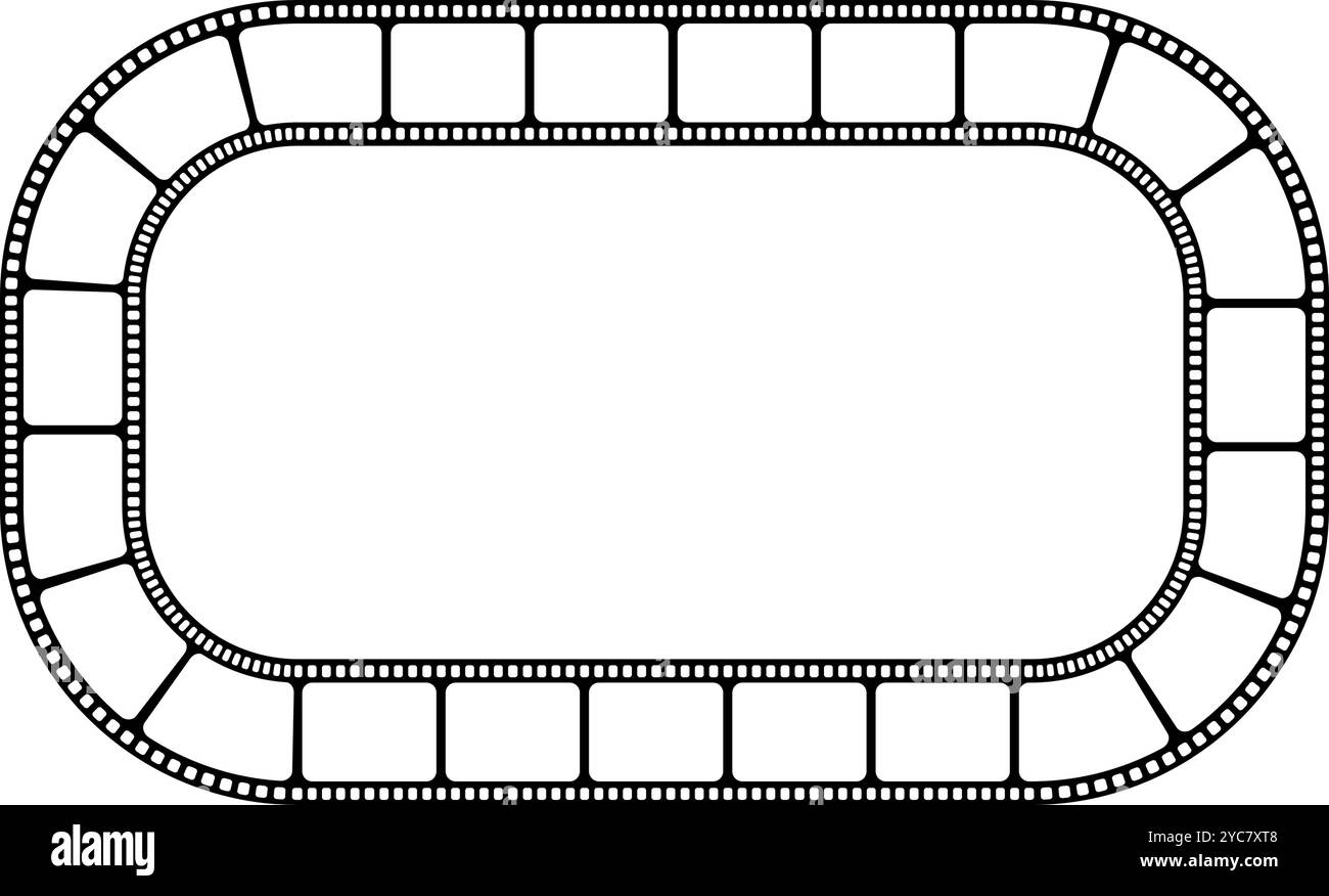 Rectangular frame with film strip as a border. Movie or photo camera ...