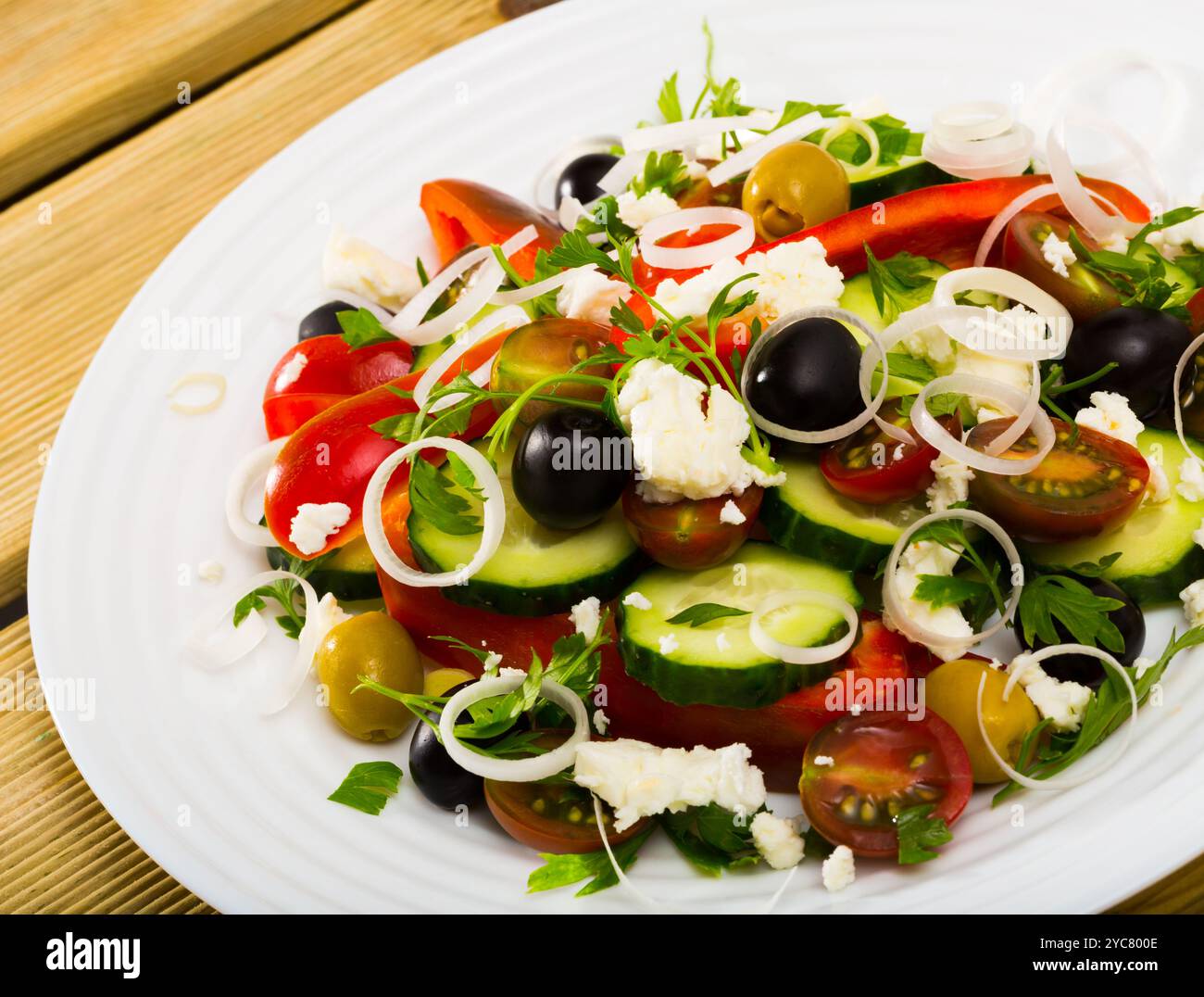 Shopska salad - dish of Balkan cuisine Stock Photo - Alamy