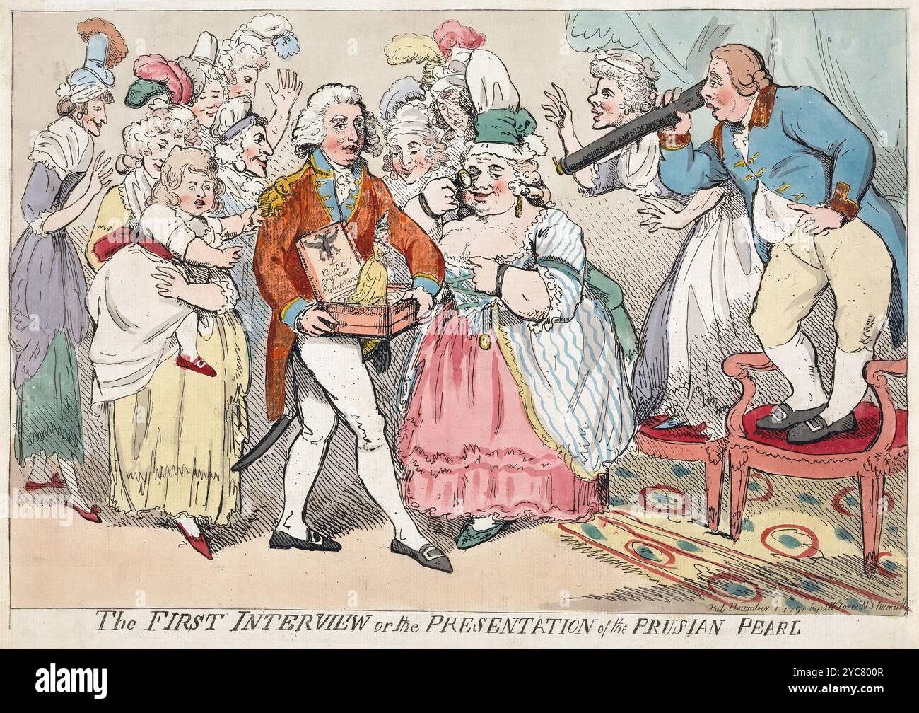 A funny humorous cartoon print by Isaac Cruikshank coloured engraving ...