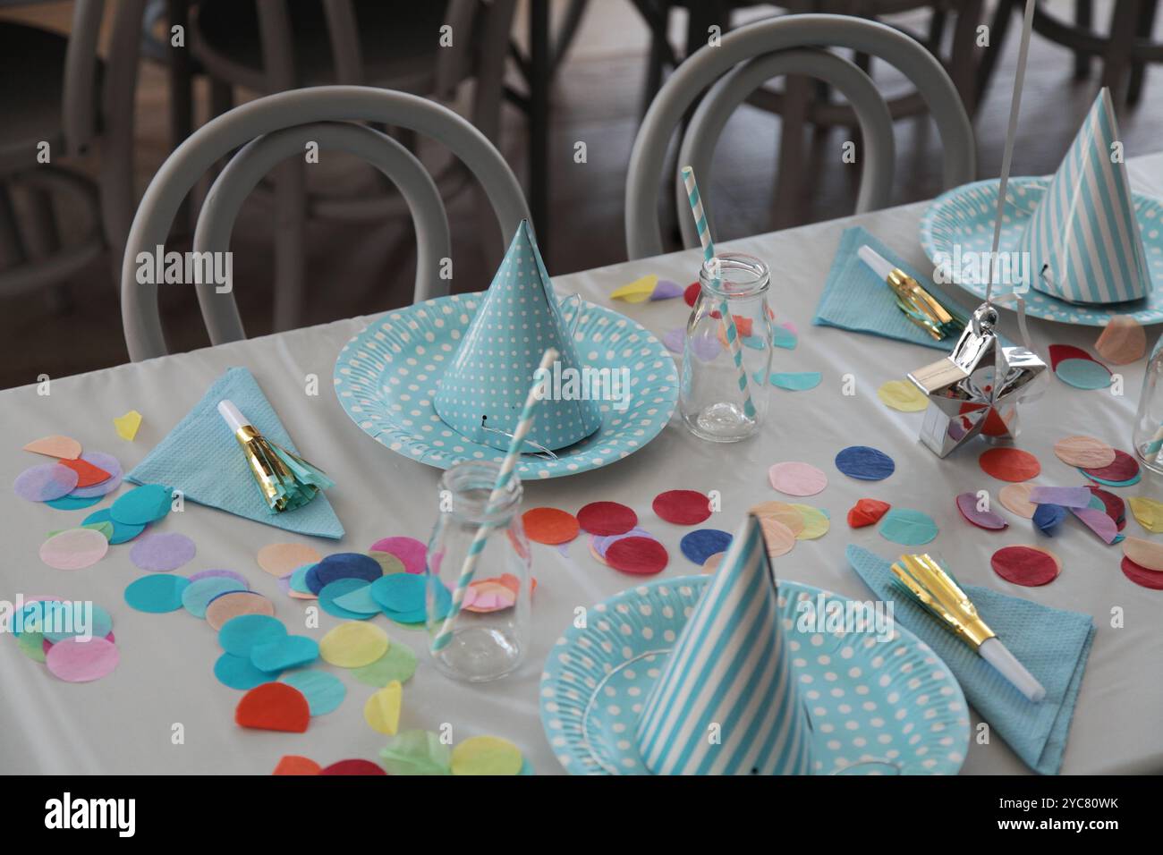 Birthday Party Setting for Children Stock Photo - Alamy