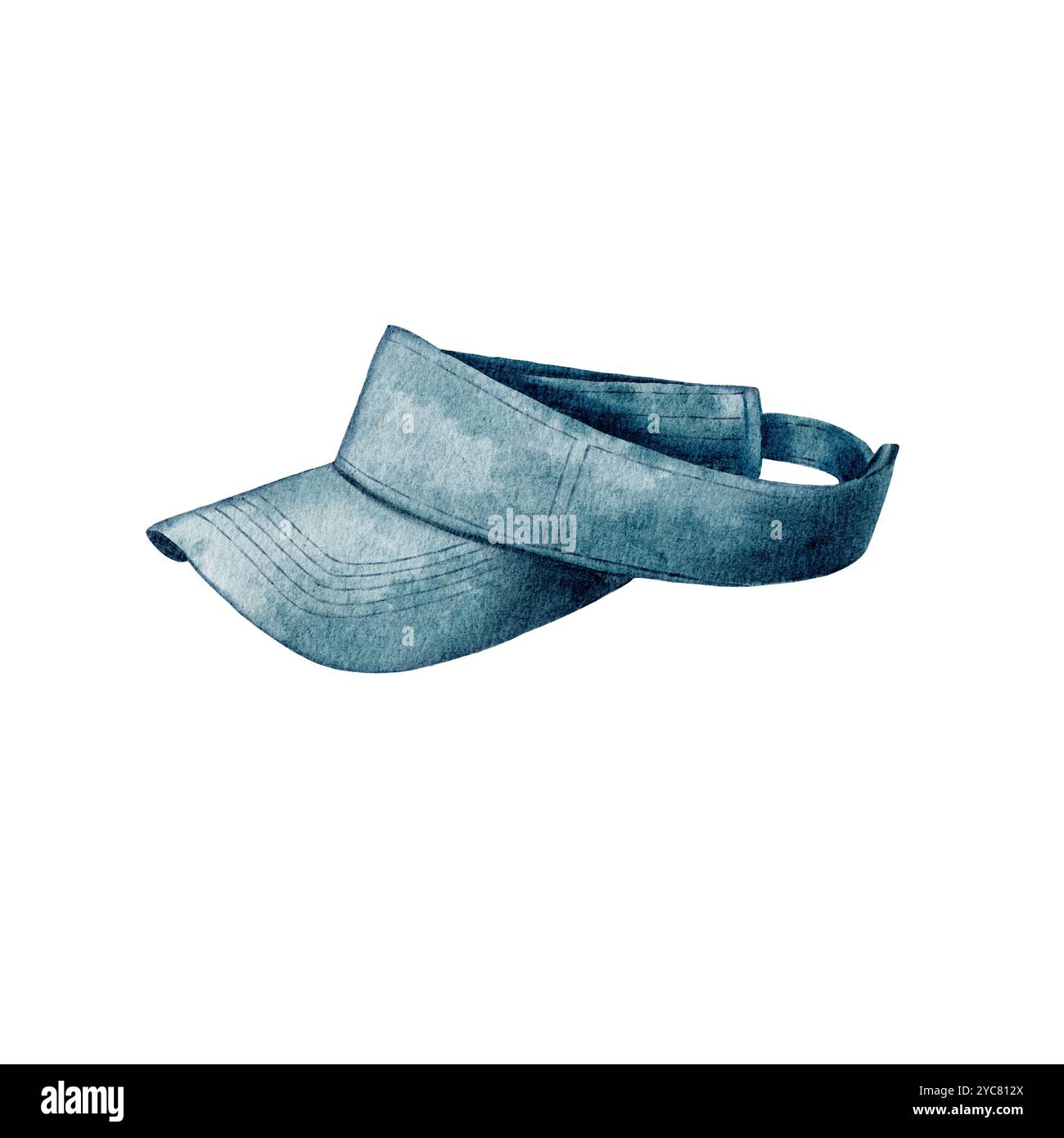 Sportswear, blue cap element on white. Watercolor illustration tennis ...