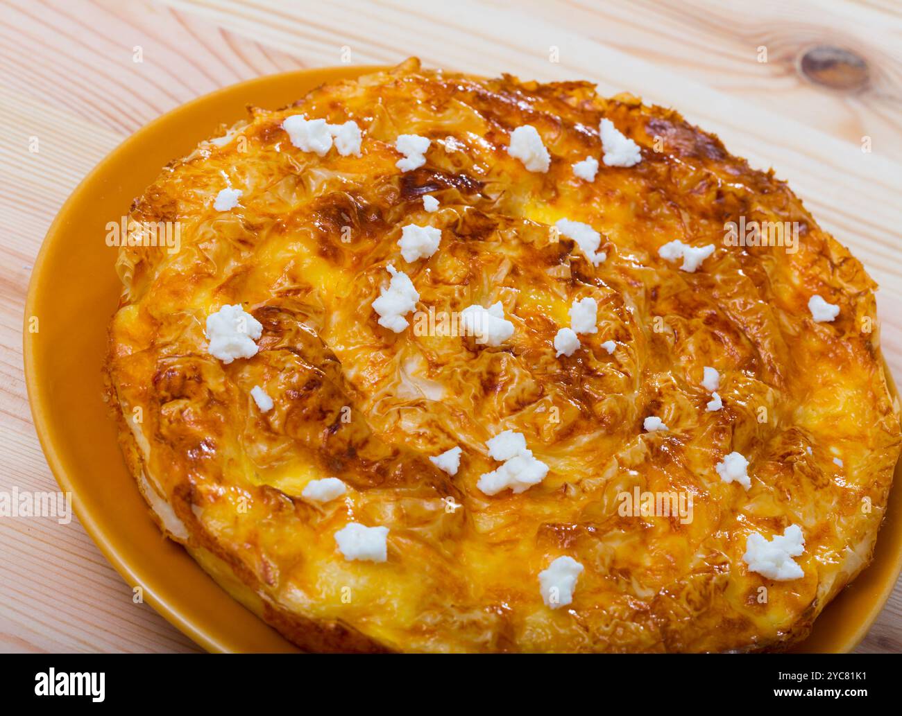 Bulgarian cheese filo pie Banitsa Stock Photo - Alamy