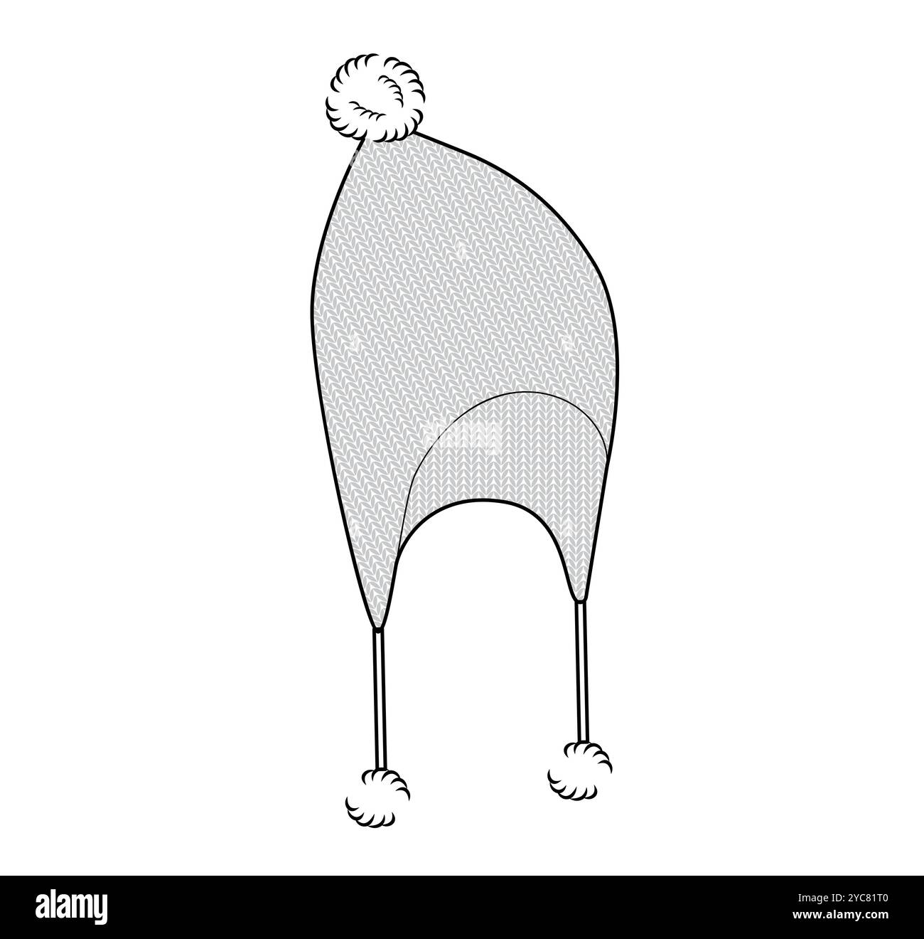 Chullo Peruvian Pixie Bonnet Hat with pompom. Knitted Winter Head ...