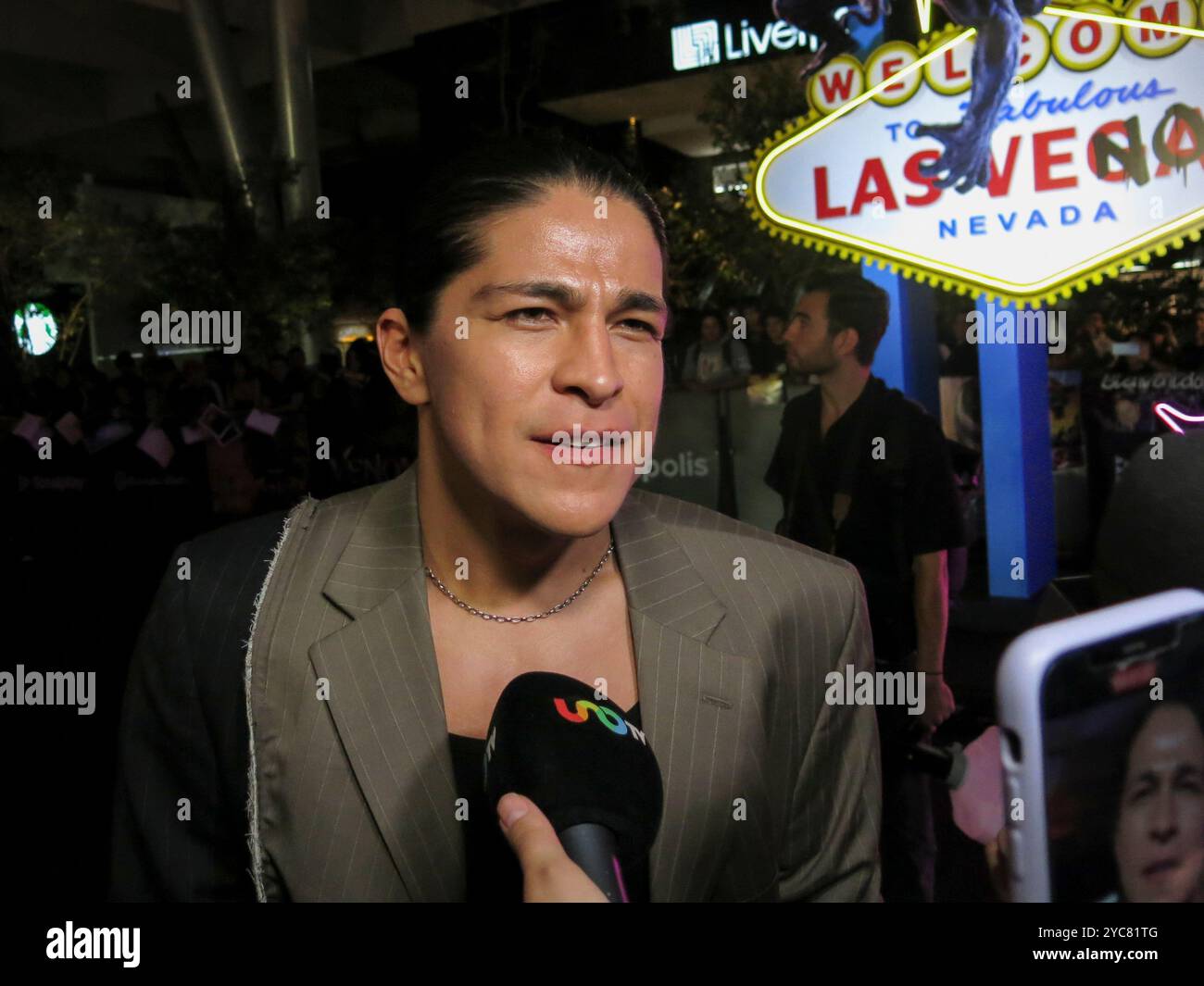 Mexican actor Cristo Fernandez speaks with the media on the red carpet ...