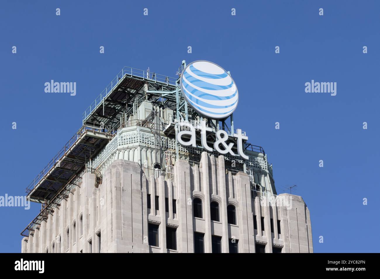 Cleveland - October 18, 2024: AT&T Huron Road Building in downtown. AT ...