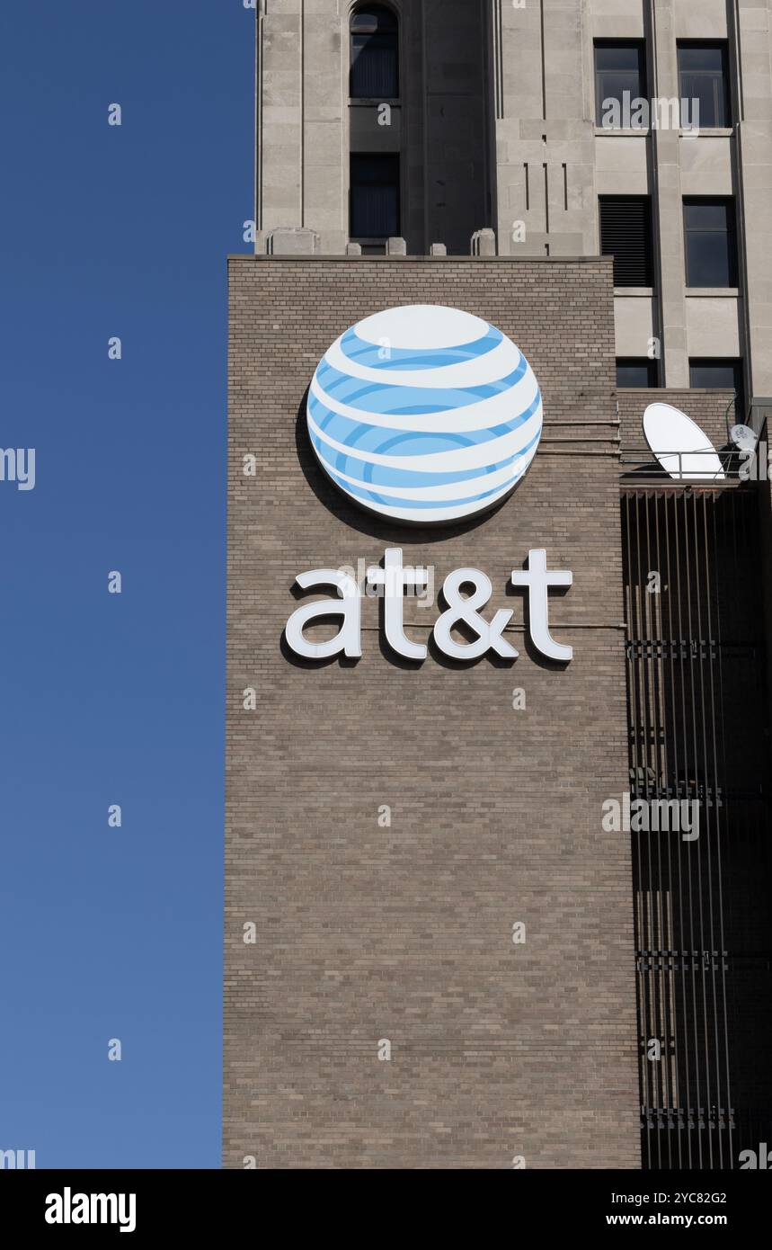 Cleveland - October 18, 2024: AT&T Huron Road Building in downtown. AT ...