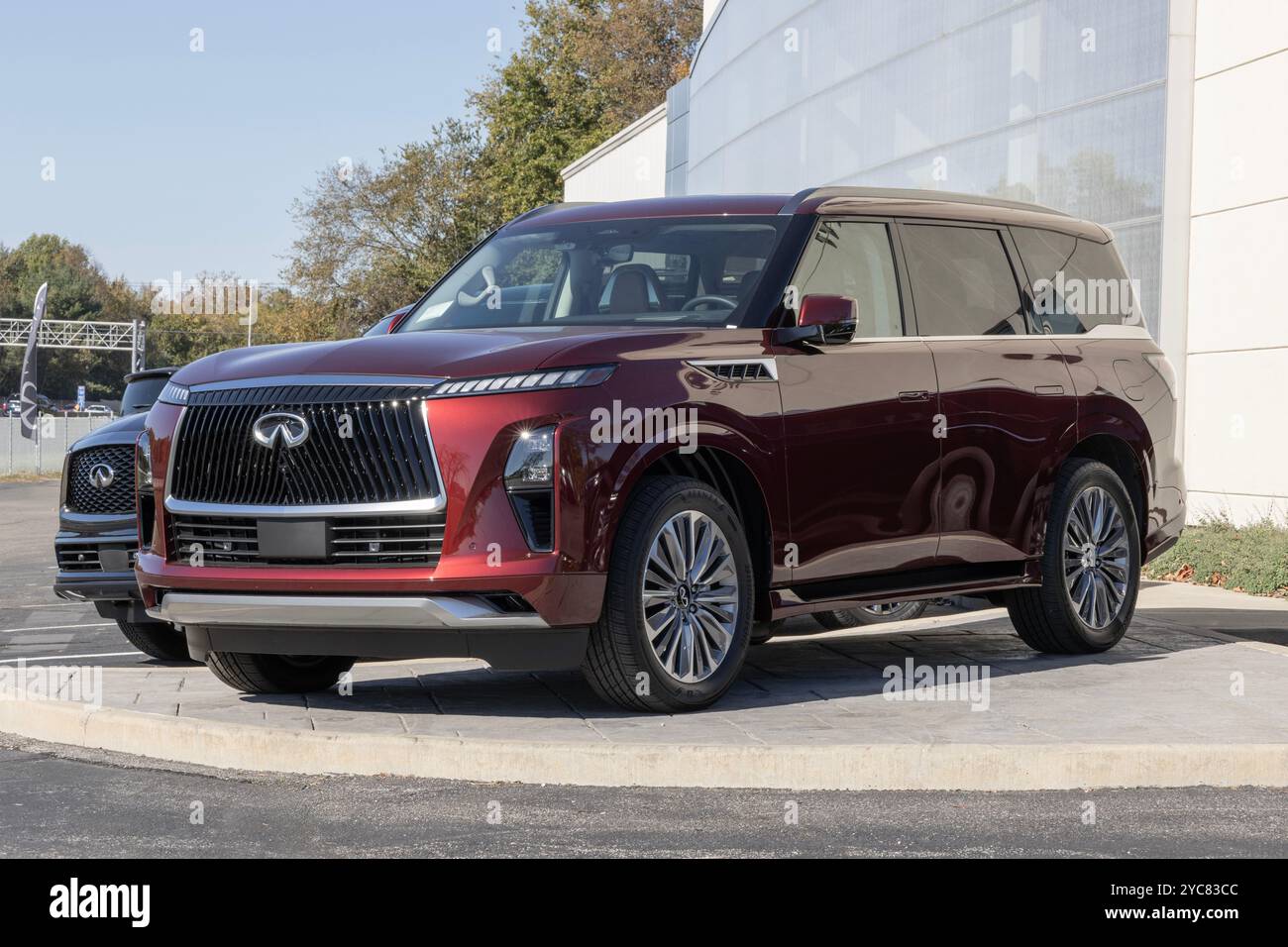 Indianapolis - October 20, 2024: INFINITI QX80 display. INFINITI offers ...
