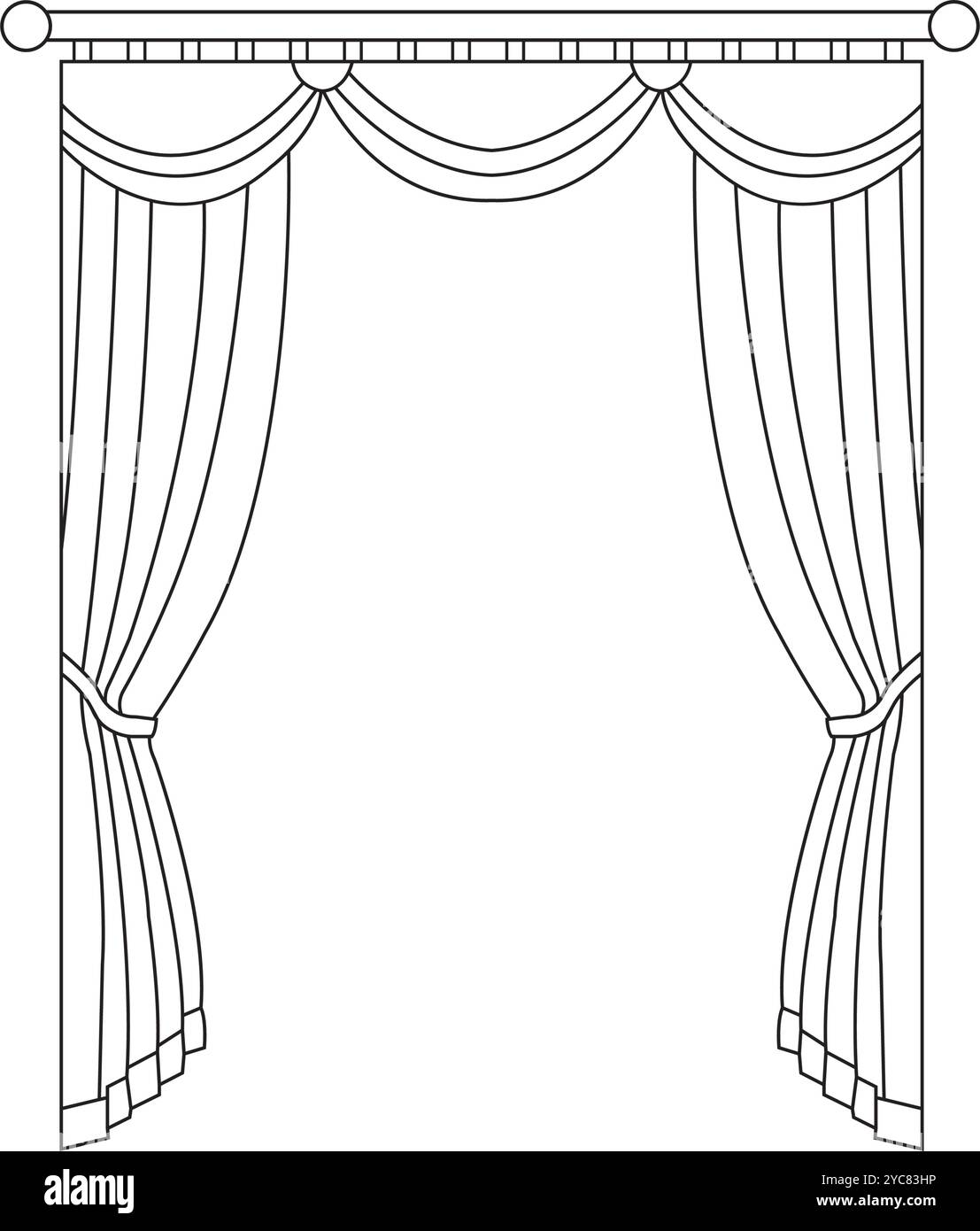 Curtain theatre icon outline Black and White Stock Photos & Images - Alamy