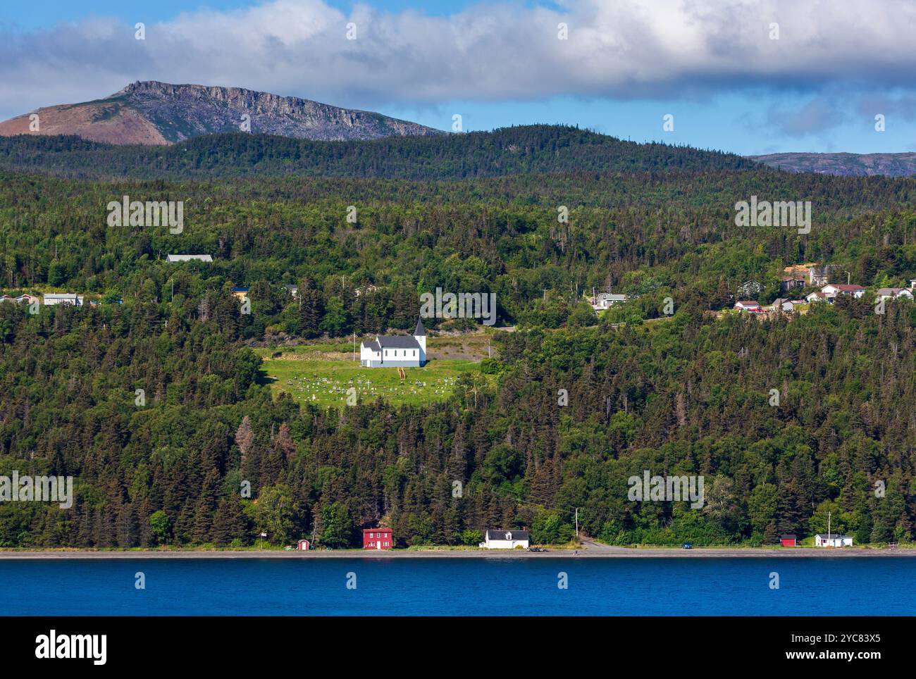 Farms along the Humber River, Corner Brooke, Newfoundland, Canada Stock ...