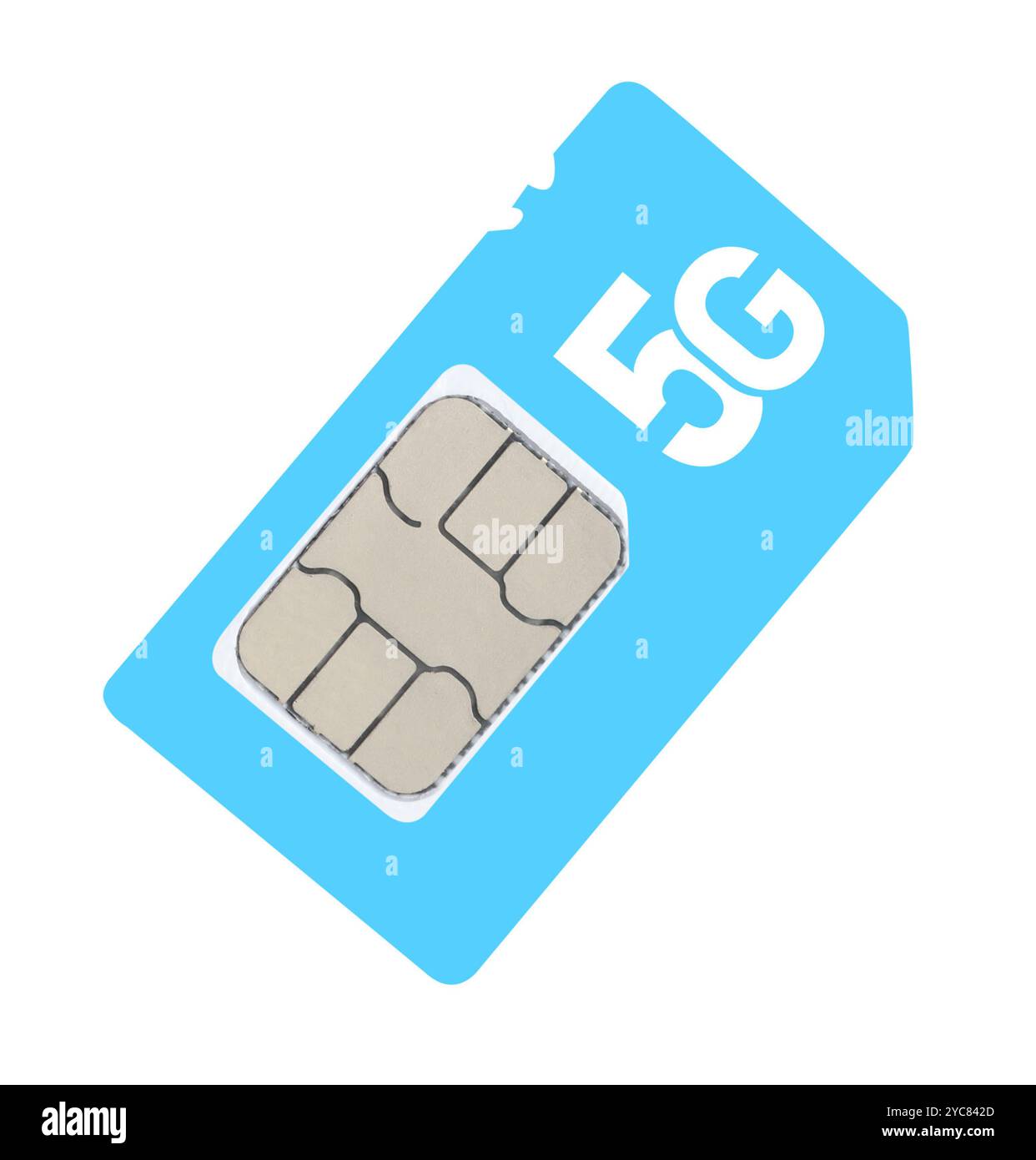 Light blue 5G SIM card isolated on white Stock Photo - Alamy
