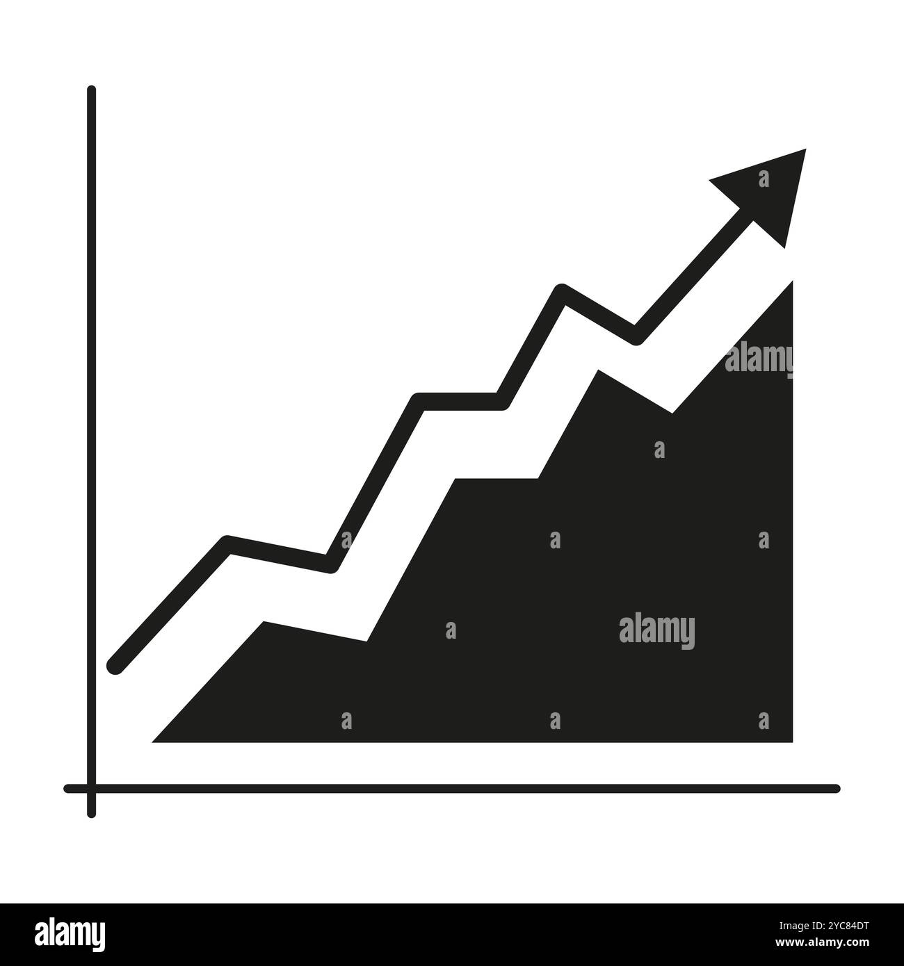 Graph chart icon. Upward trend symbol. Business growth vector. Arrow ...