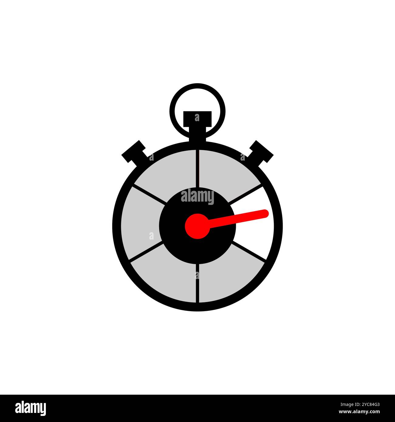 Stopwatch icon. Countdown timer symbol. Red needle focus. Precision ...