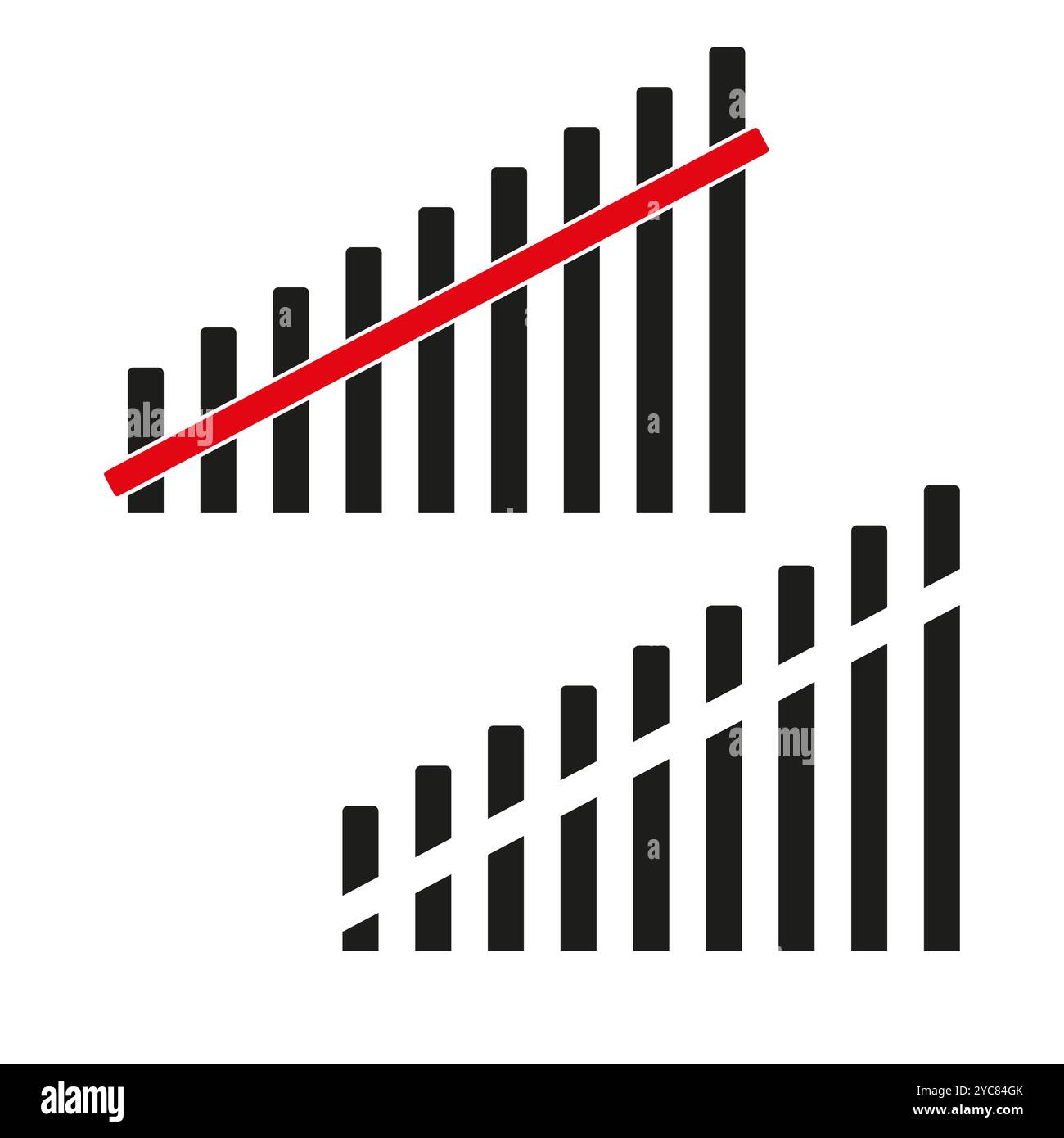 Growth chart icon. Decline line symbol. Vector business graphic. Profit and loss shape Stock ...