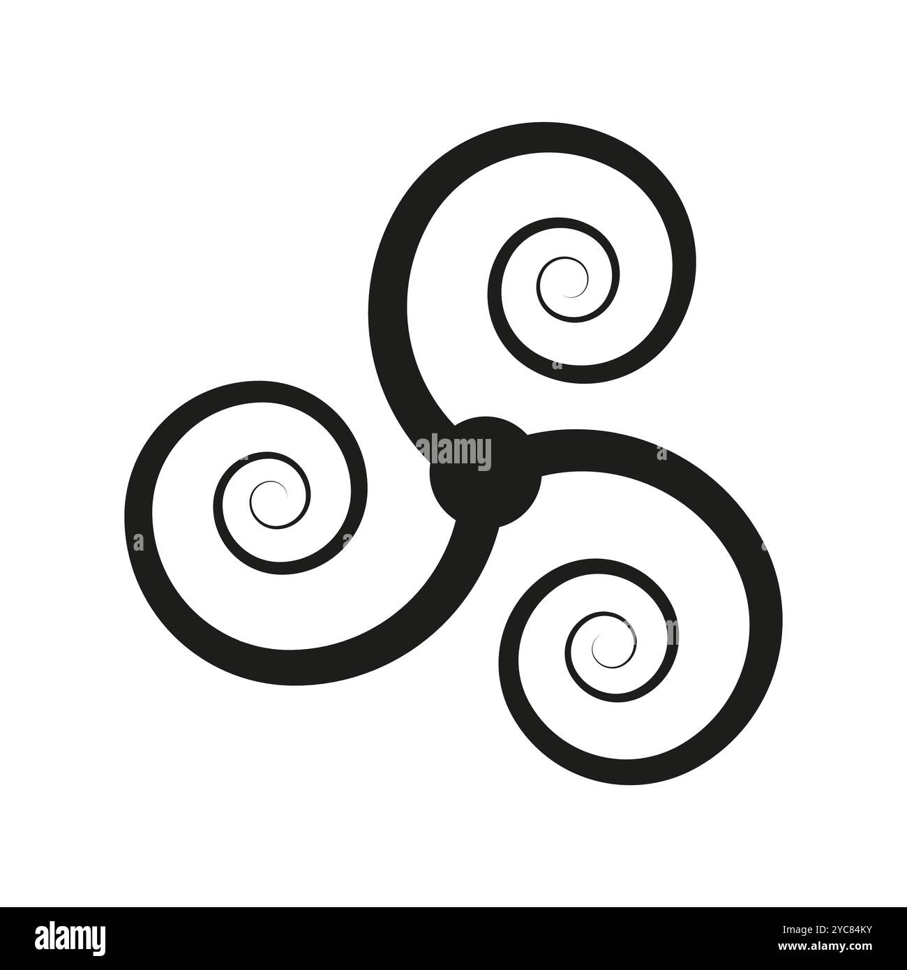 Spiral swirl icon. Geometric abstract shape. Black and white pattern ...