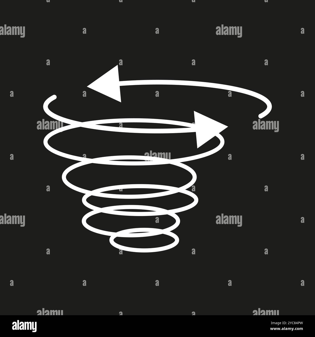 Spiral motion icon. Rotating arrows symbol. Circular vector shape ...