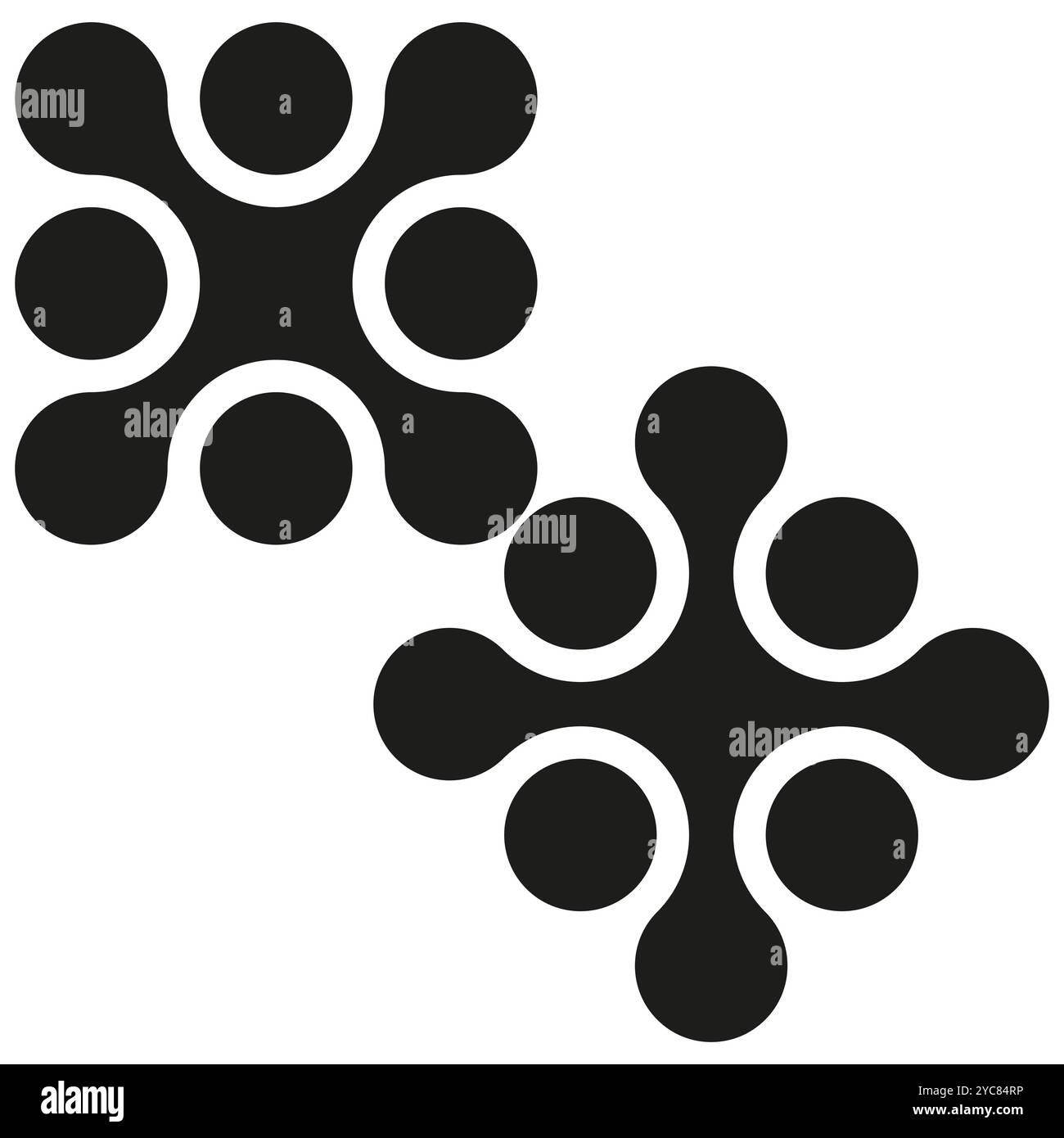 Abstract circular form. Geometric minimal shapes. Vector black elements ...