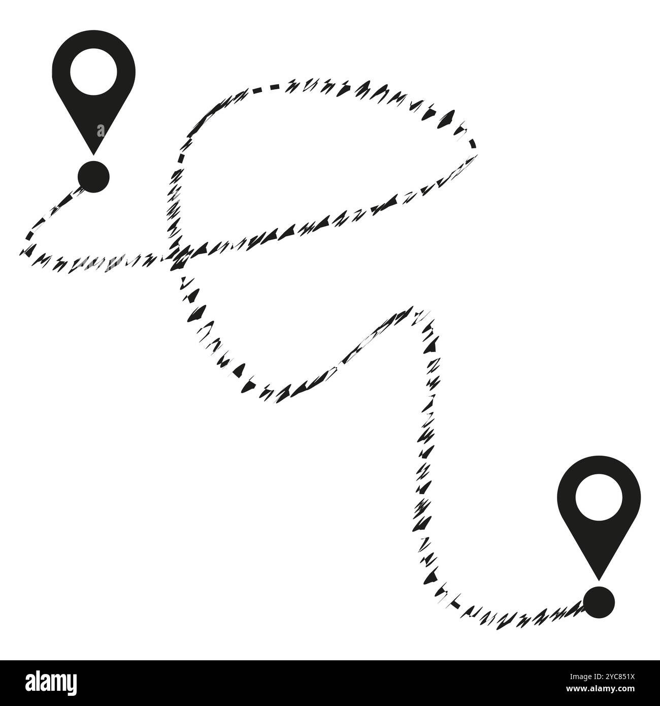 Location path icon. Dotted route symbol. Wayfinding point vector ...