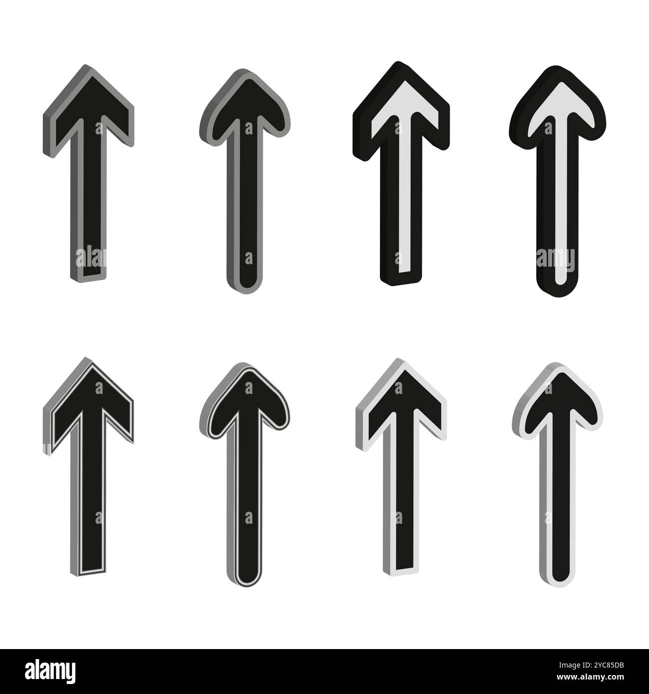 Arrow icon collection. Black and white arrows. Vector direction symbols ...