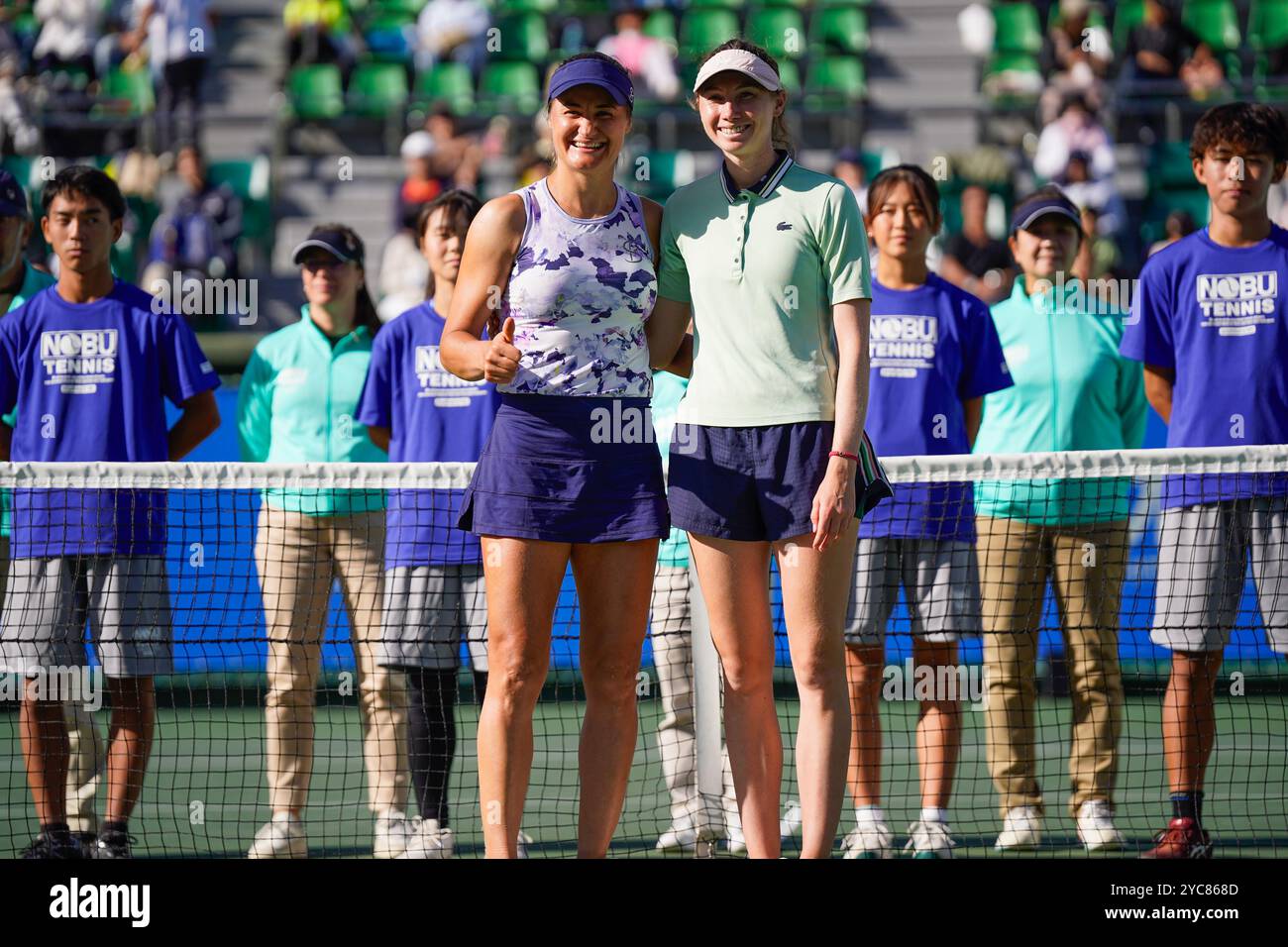 Osaka, Japan. 20th Oct, 2024. (L-R) Monica Niculescu (ROU), Cristina Bucsa (ESP) Tennis ...