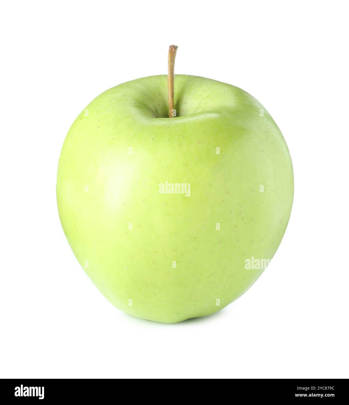 One ripe green apple isolated on white Stock Photo - Alamy