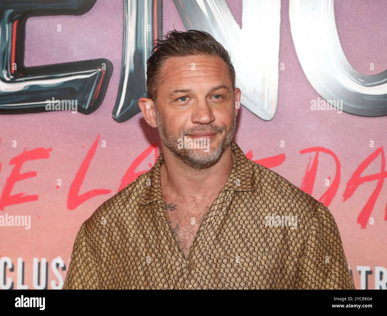 Actor Tom Hardy attends the premiere of "Venom: The Last Dance" at ...