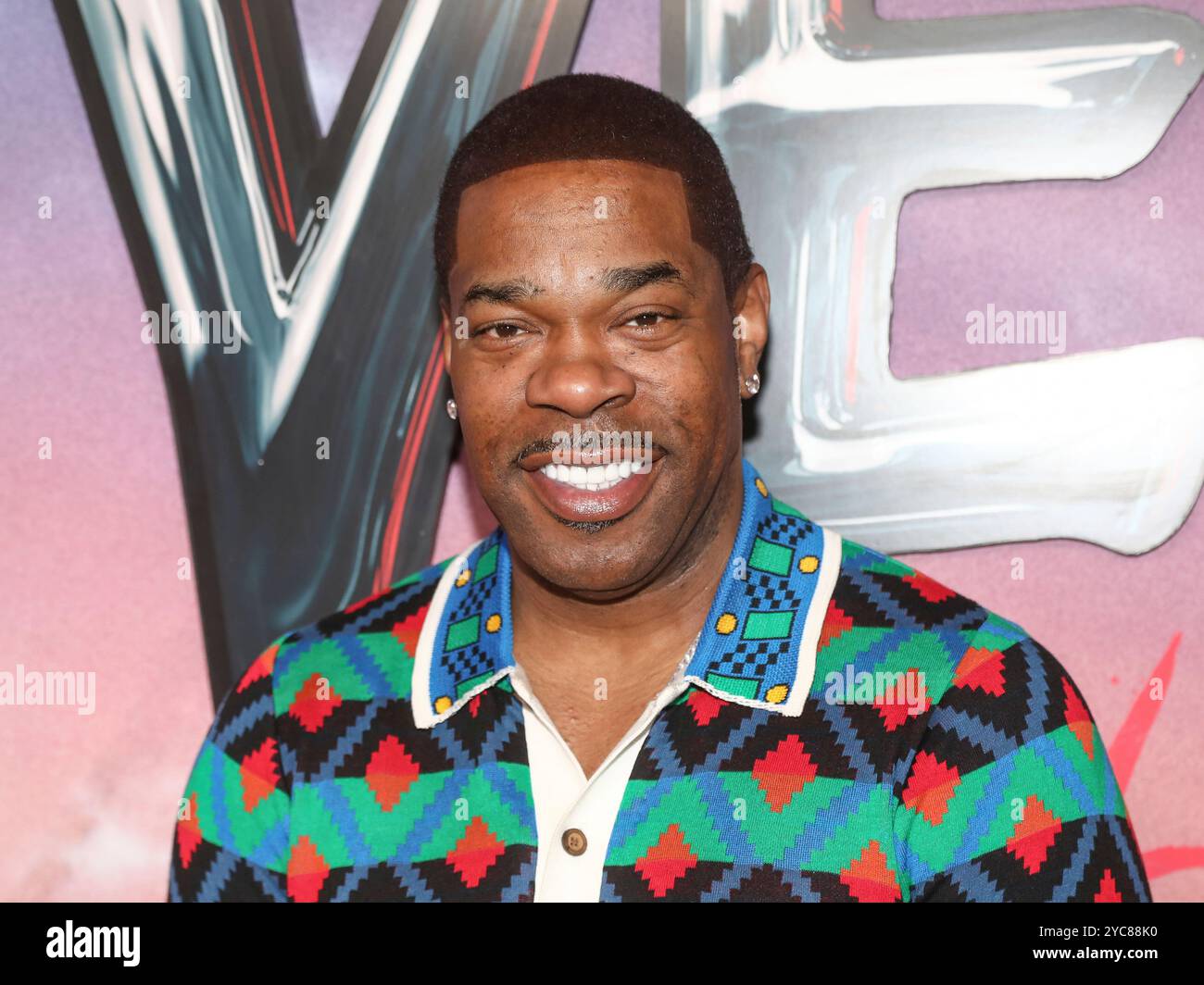 Recording artist Busta Rhymes attends the premiere of "Venom: The Last ...