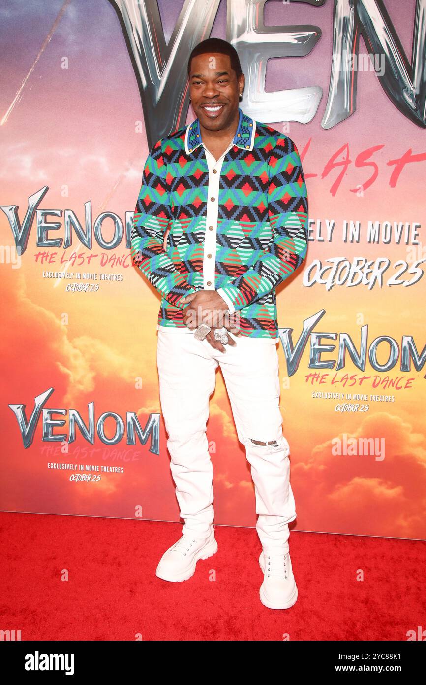 Recording artist Busta Rhymes attends the premiere of "Venom: The Last ...