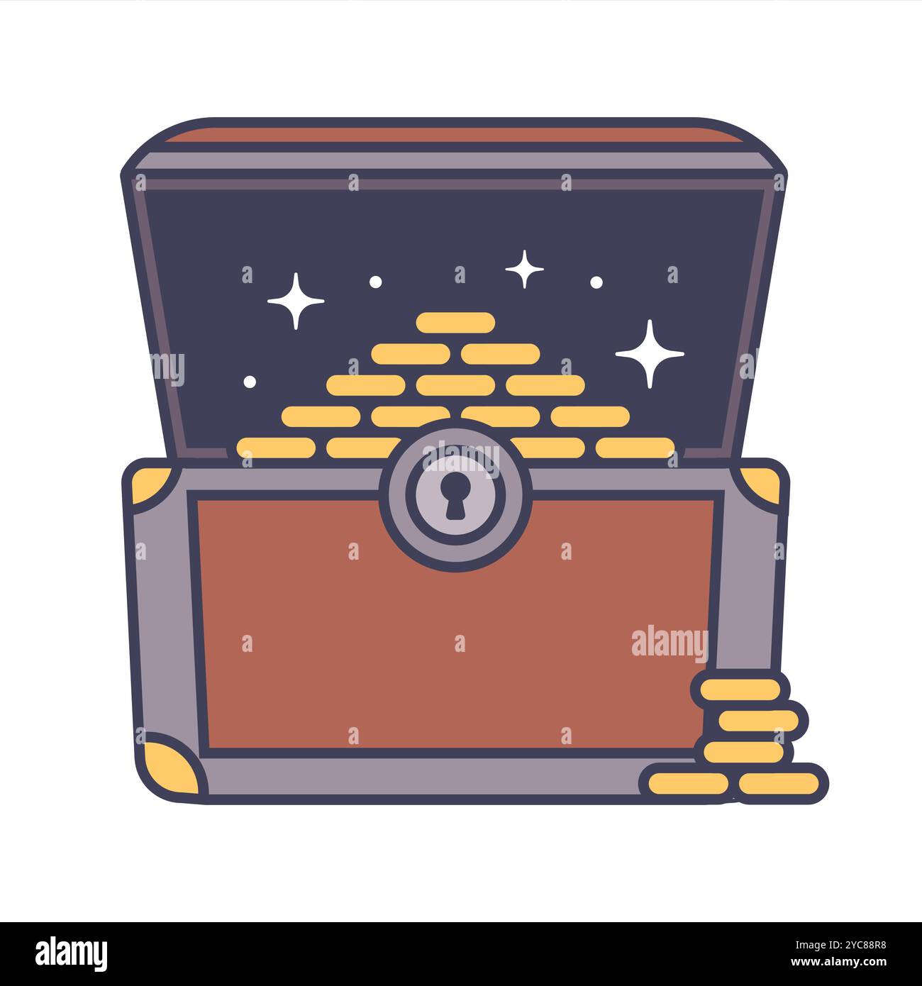 Gold padlock on brown Stock Vector Images - Alamy