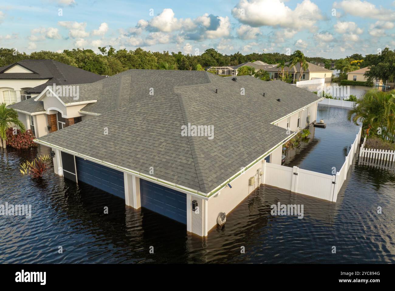 Flooding in Florida caused by tropical storm from hurricane rainfall ...