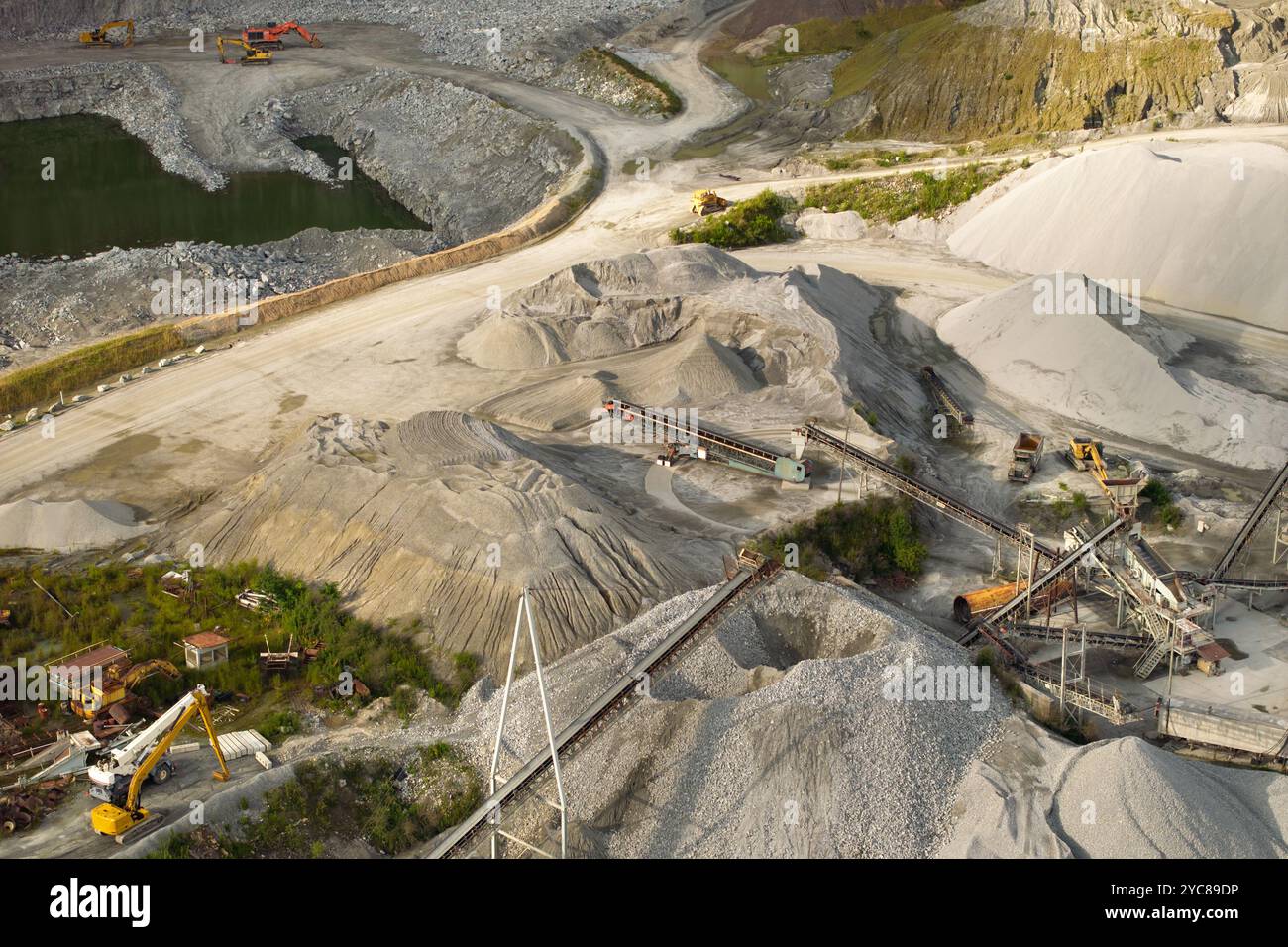 Limestone quarry at industrial open-pit mining site In North Carolina ...