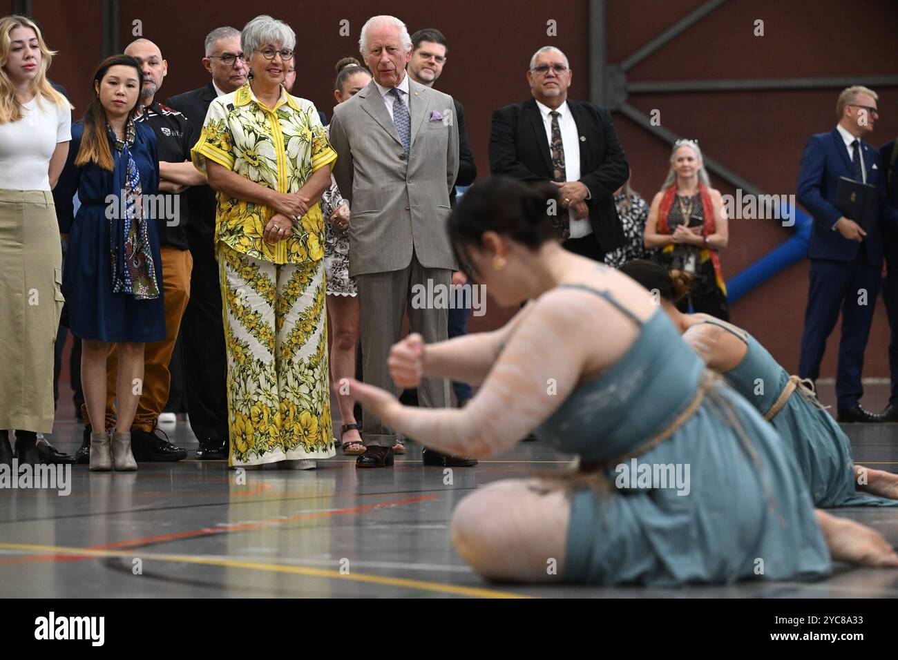 King Charles III watches members of the Indigenous community perform ...