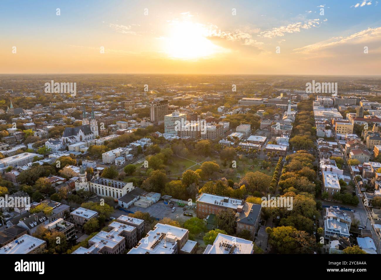 Savannah, Georgia. Historic American architecture of old historical ...