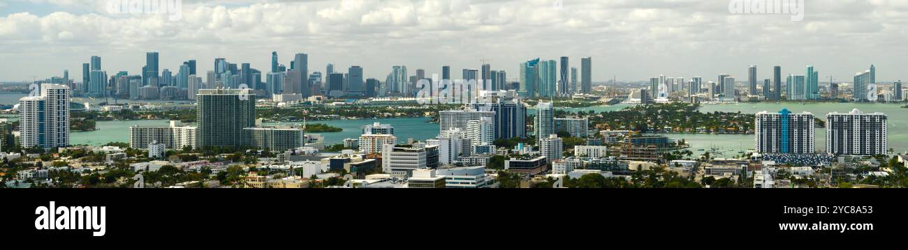 Urban landscape of downtown district of Miami city in Florida, USA ...