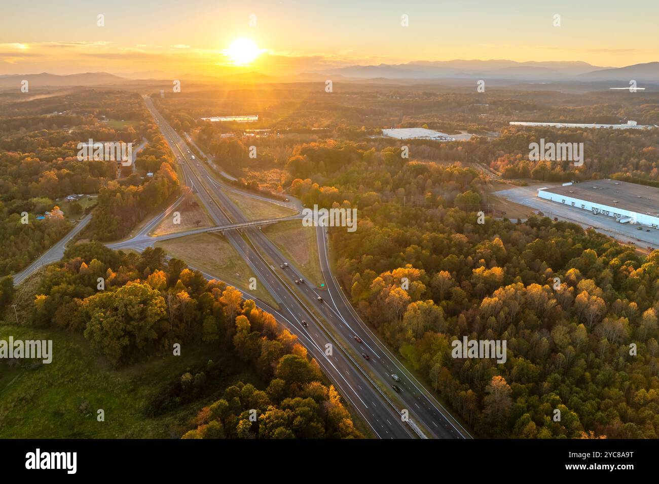 Aerial view american highway junction hi-res stock photography and ...