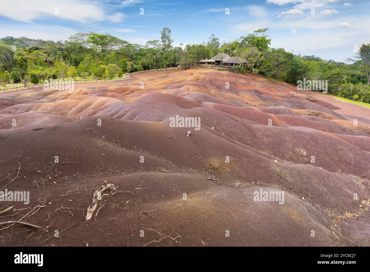 The iconic Seven Colored Earths of Chamarel, Mauritius. This natural ...