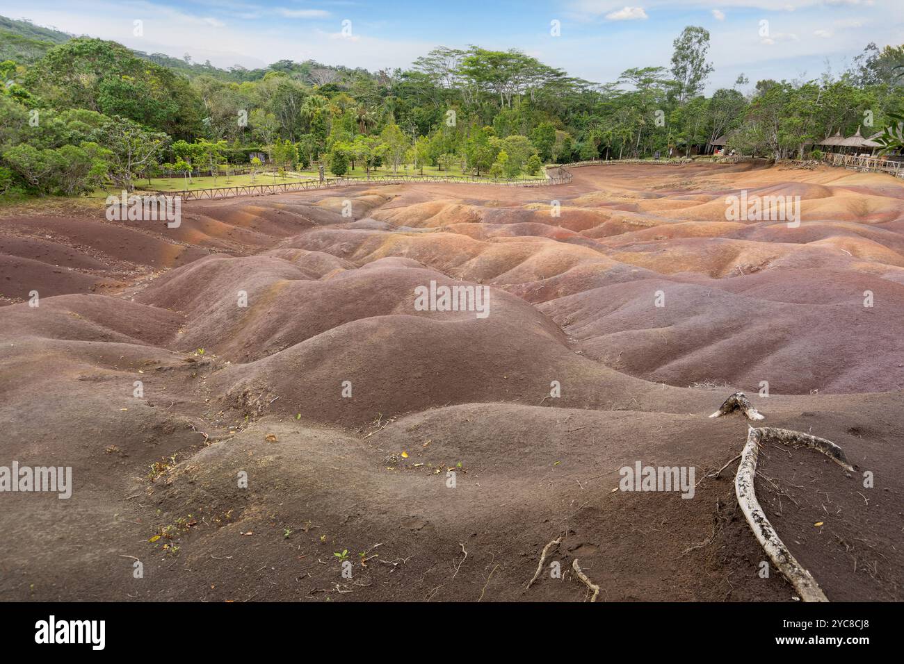 The iconic Seven Colored Earths of Chamarel, Mauritius. This natural ...