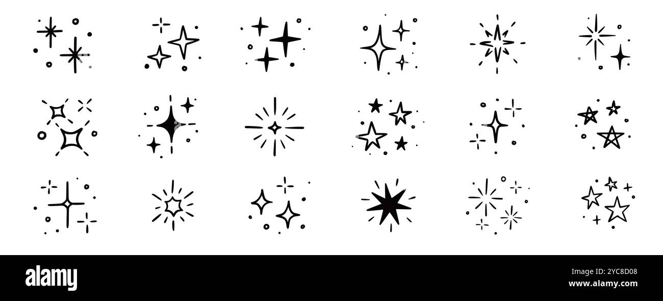 Twinkle star vector spark element icon. Star twinkle glitter spark hand ...