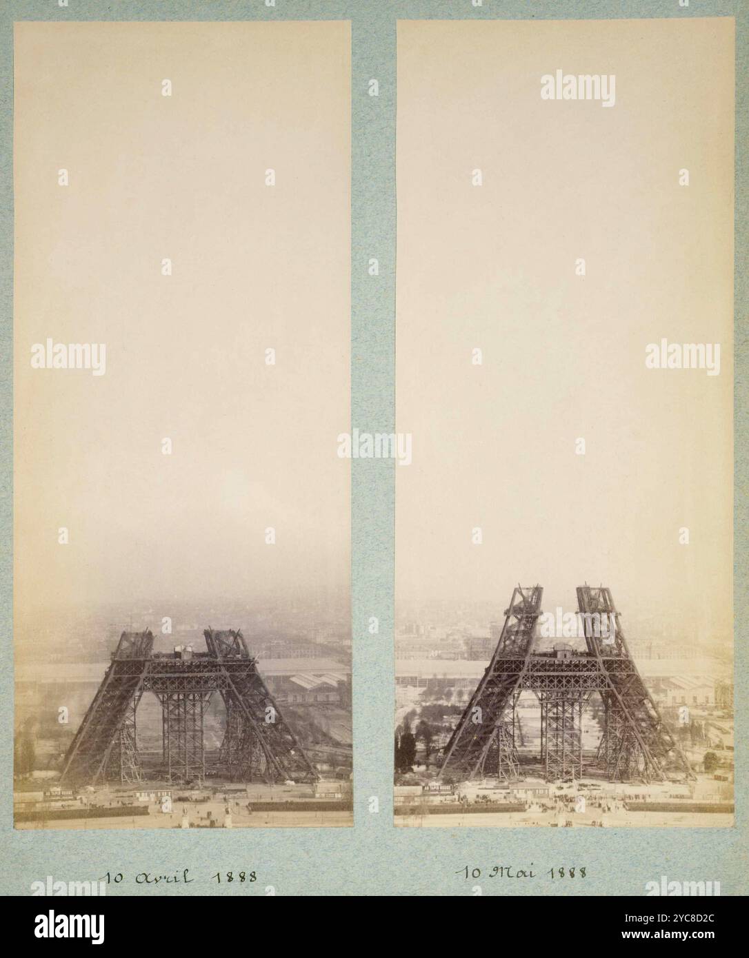 The construction of the Eiffel Tower in Paris. The tower was to be the ...