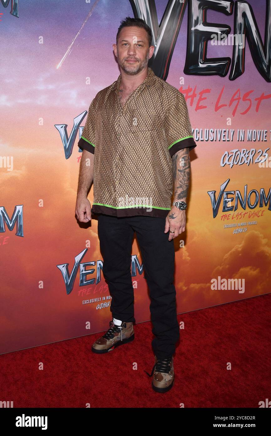 New York, USA. 21st Oct, 2024. Actor Tom Hardy attends the 'Venom: The ...