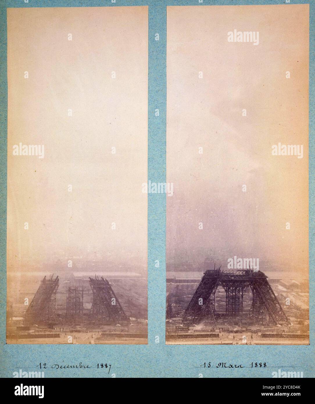 The construction of the Eiffel Tower in Paris. The tower was to be the ...