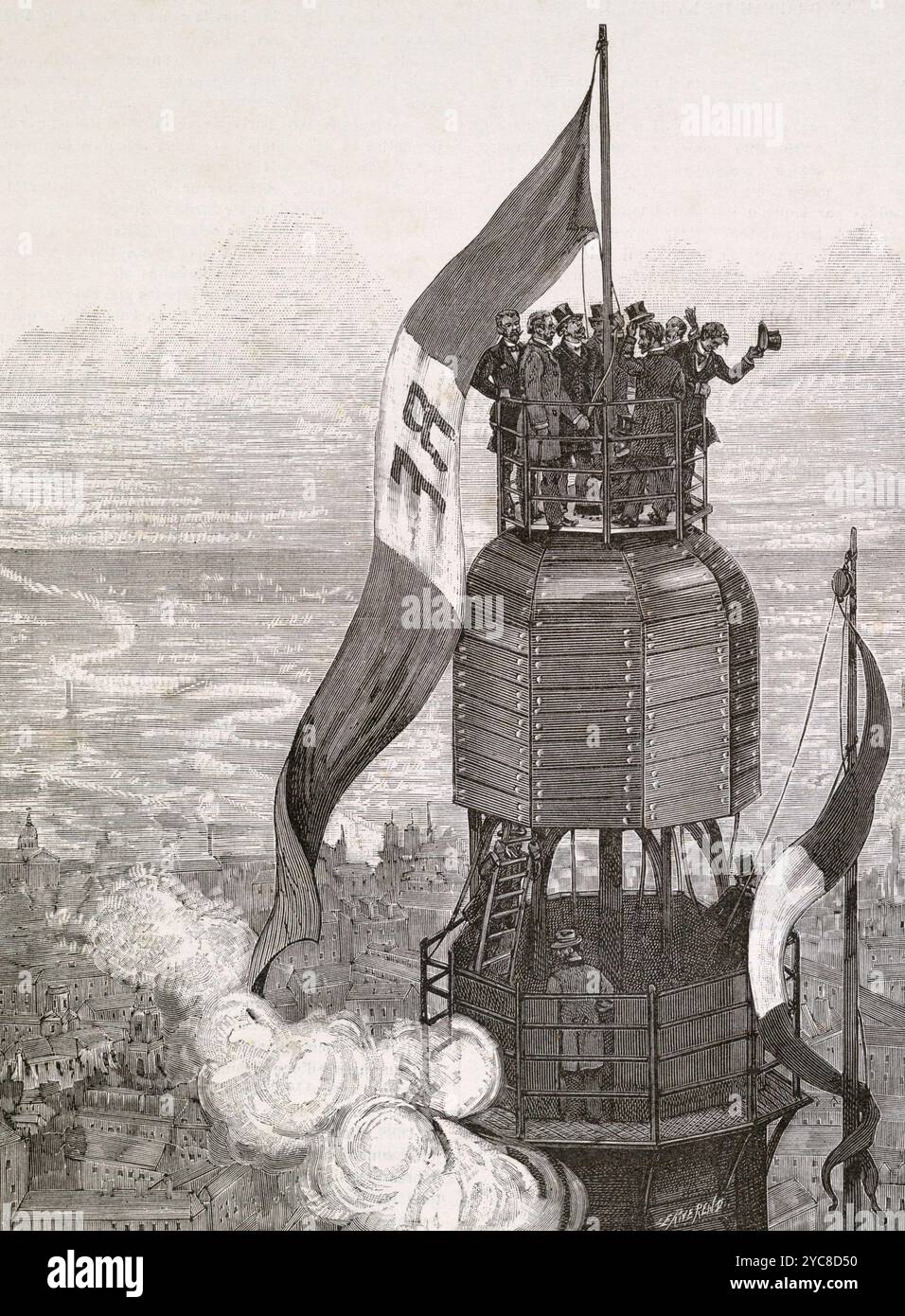 Eiffel tower 1889 drawing hi-res stock photography and images - Alamy