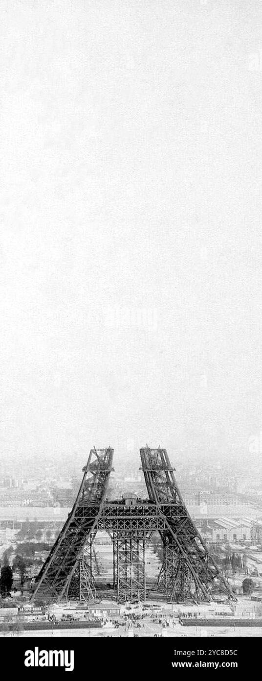 The construction of the Eiffel Tower in Paris. The tower was to be the ...