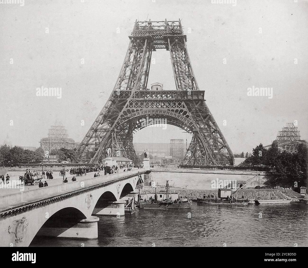 The construction of the Eiffel Tower in Paris. The tower was to be the ...