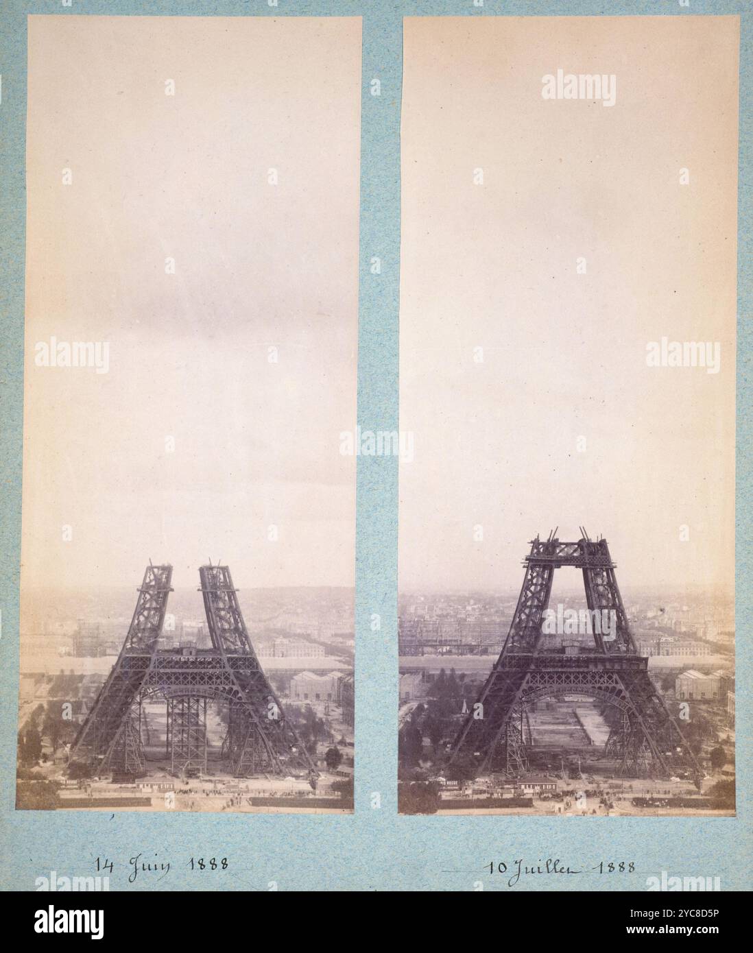 The construction of the Eiffel Tower in Paris. The tower was to be the ...