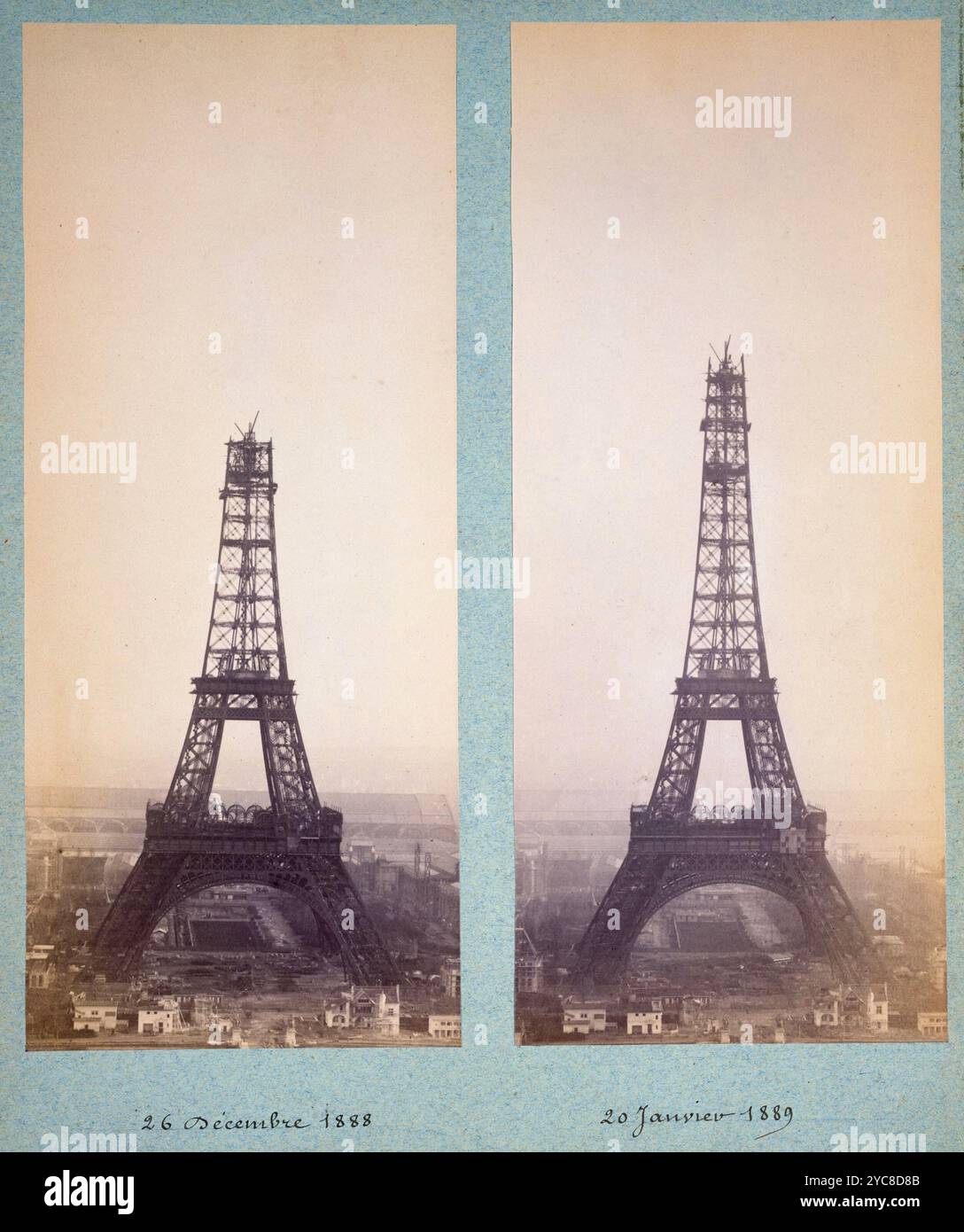 The construction of the Eiffel Tower in Paris. The tower was to be the ...