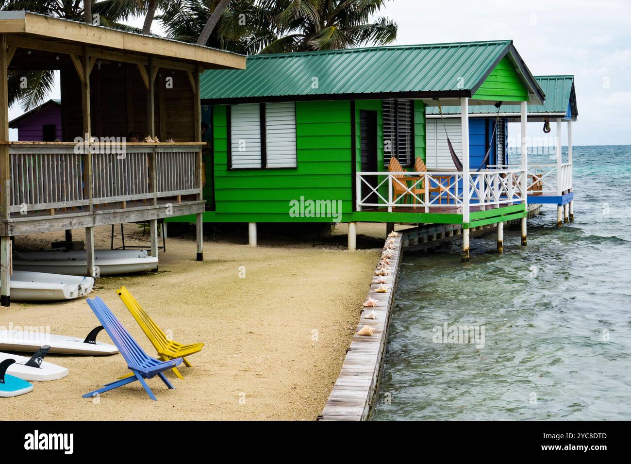 Cabins of the Paradise Tobacco Caye Resort on Tobacco Caye, Belize ...