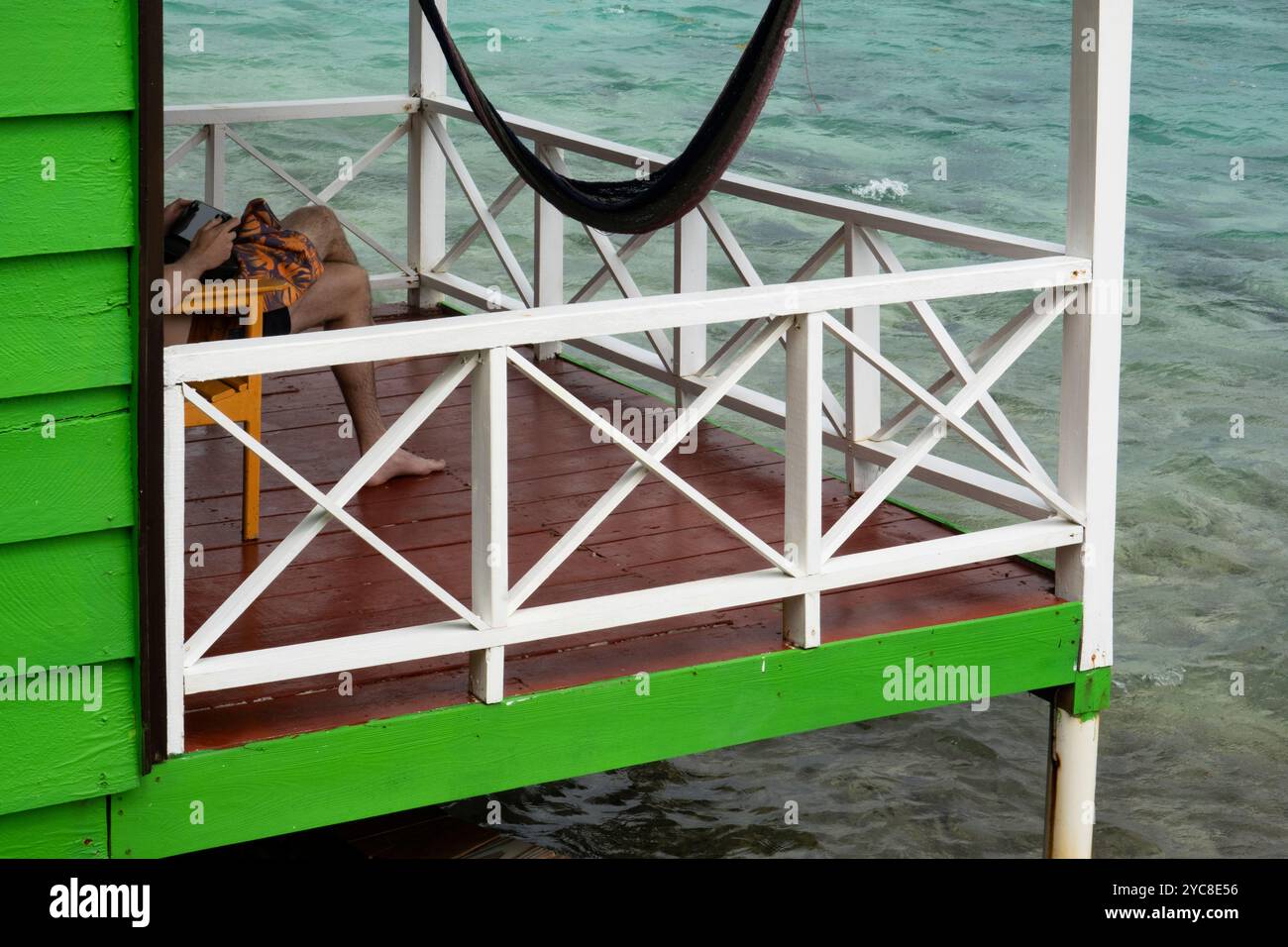 Paradise Tobacco Caye Resort on Tobacco Caye, Belize Stock Photo - Alamy