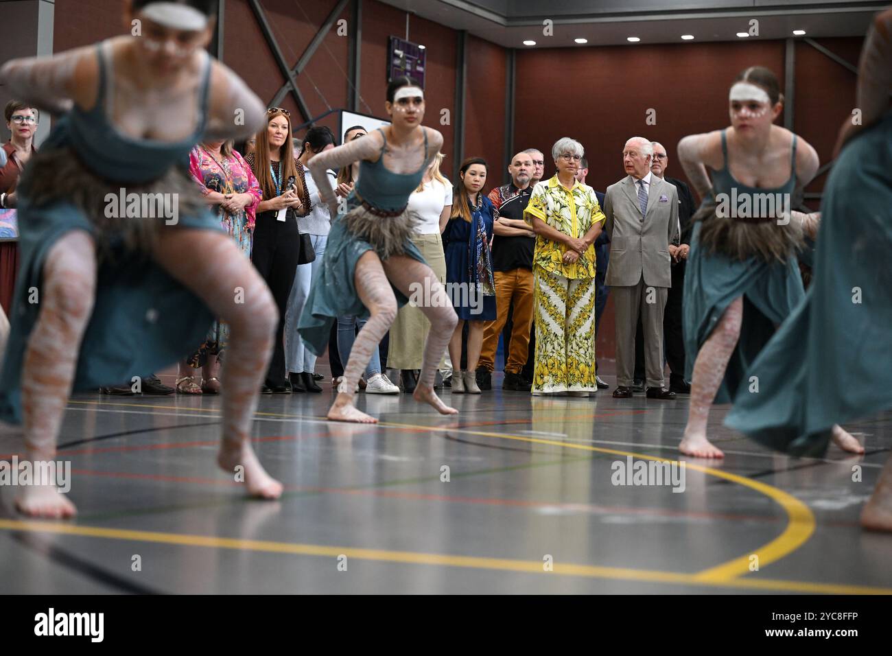 King Charles III watches members of the Indigenous community perform ...