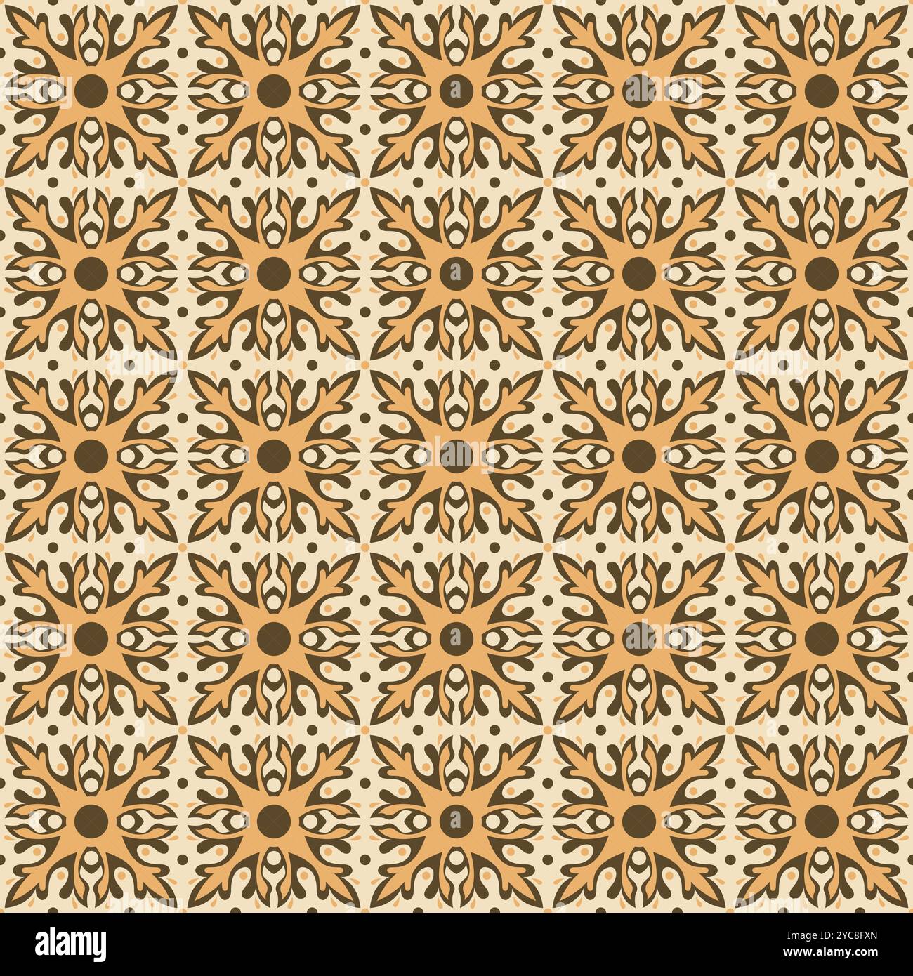 Talavera Pattern With Brown Color. Tile Seamless Pattern Design Stock ...