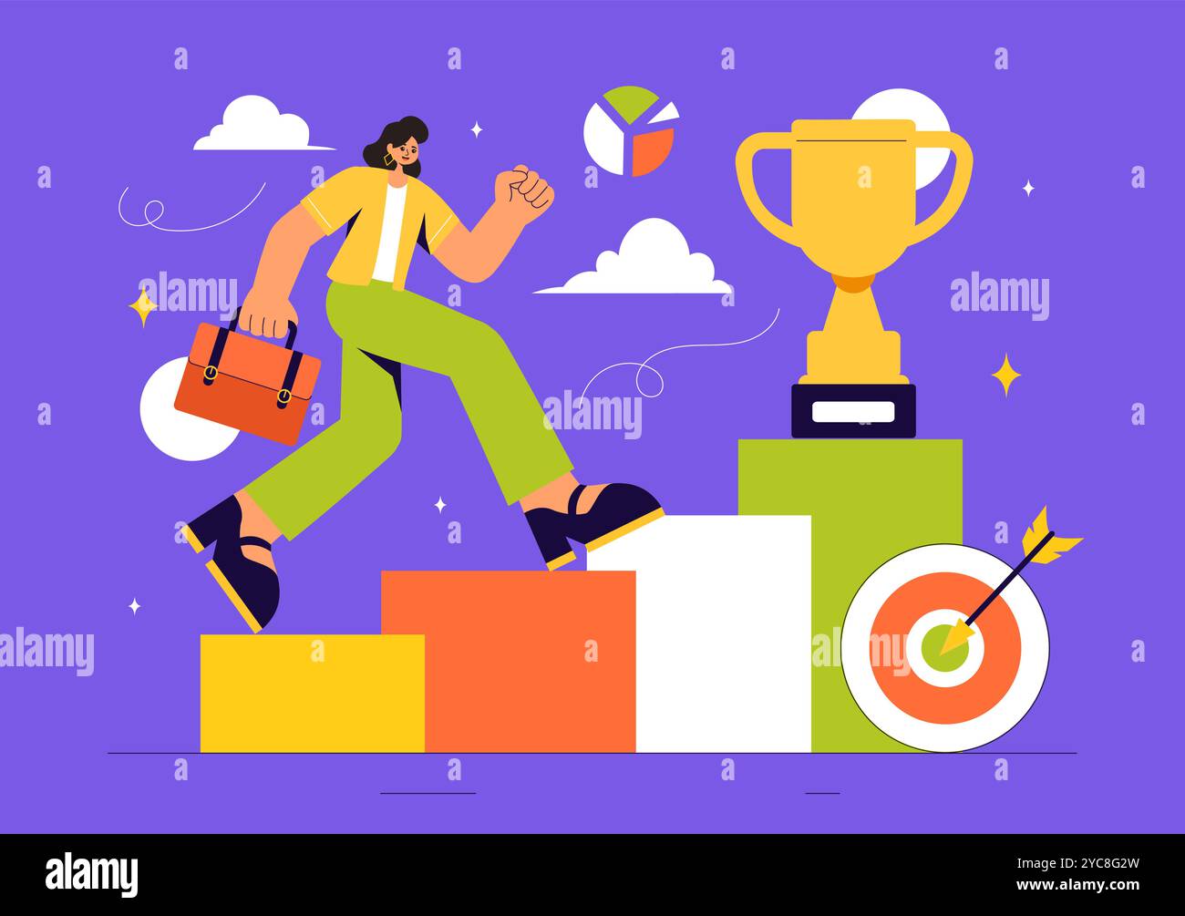 Challenge Vector Illustration featuring a Businessman Running to the ...